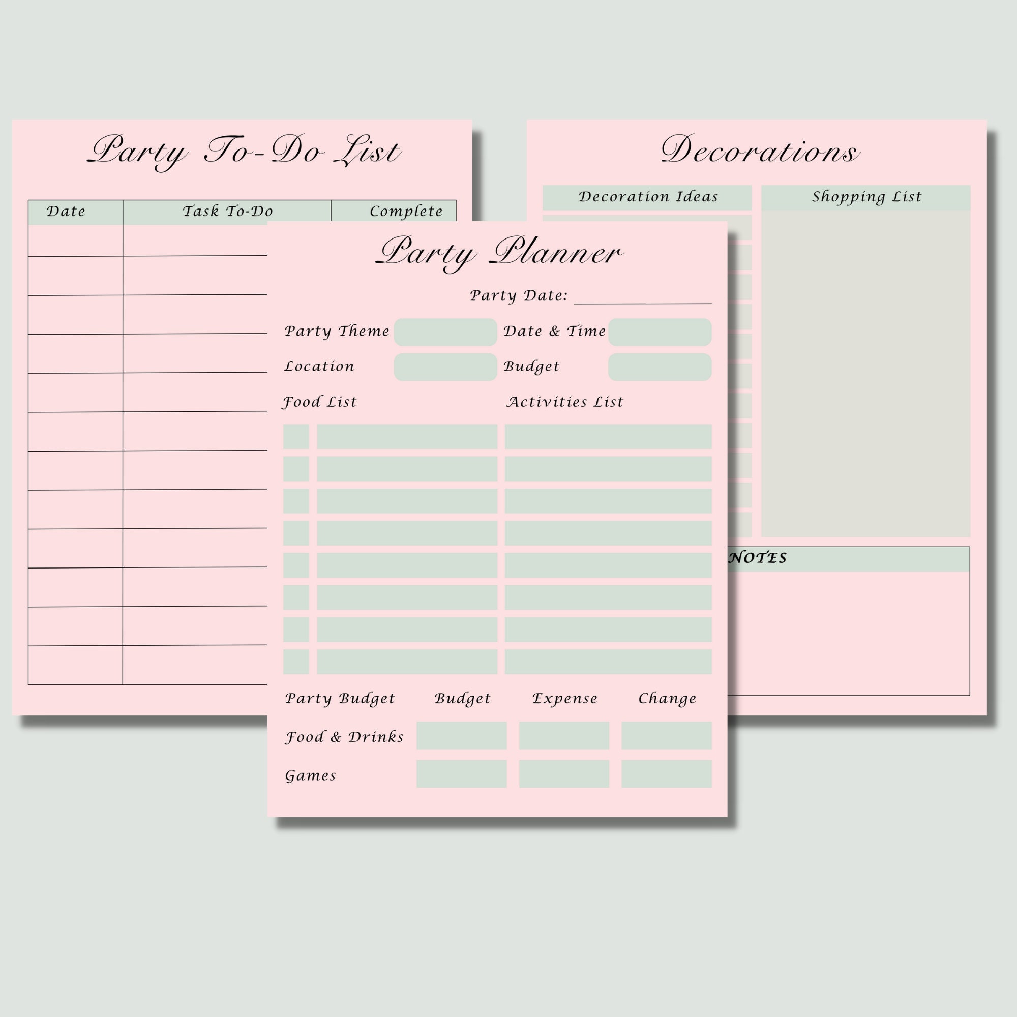Kids Birthday Party Checklist Printable, Kids Party Planner Printable ...