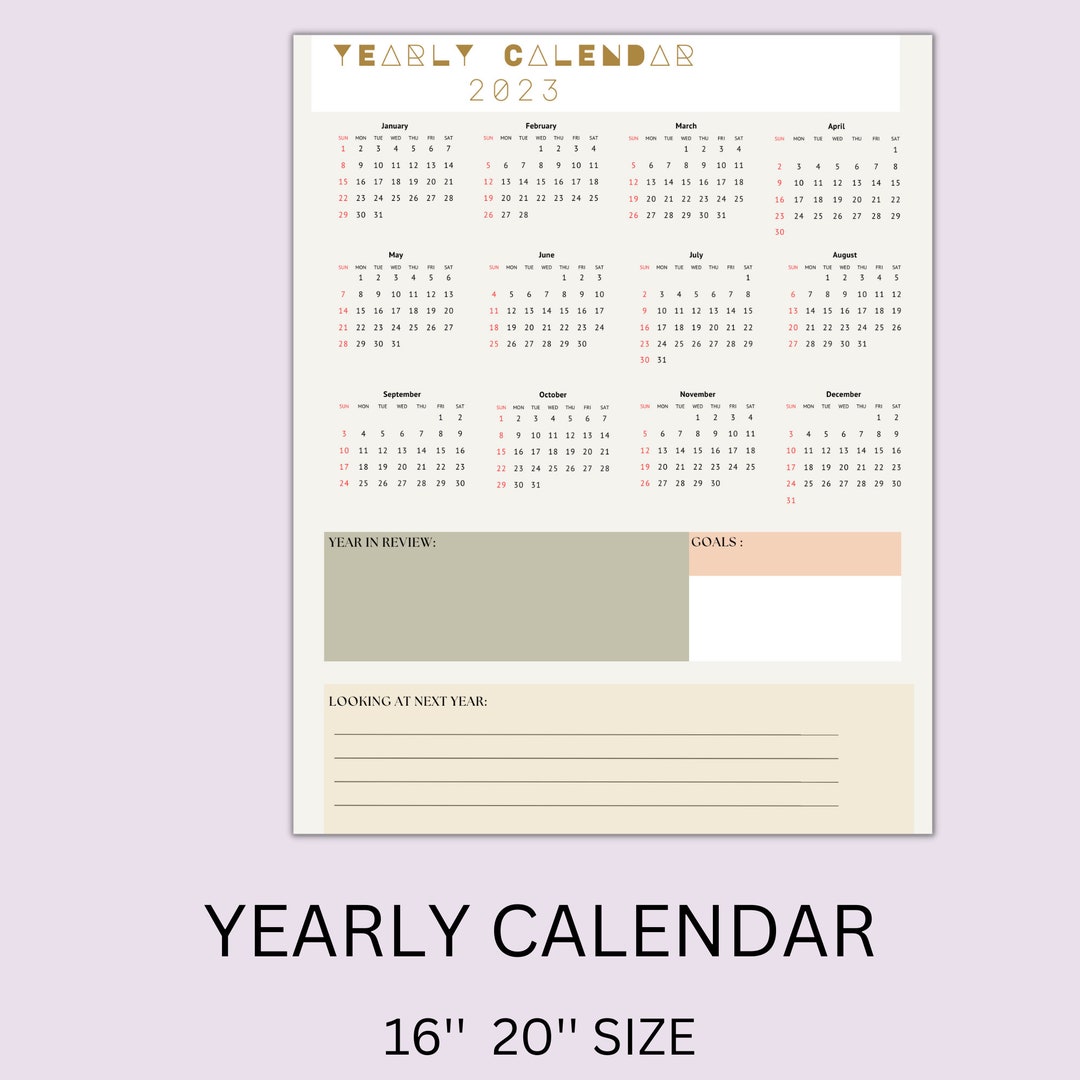 2023 Large Wall Planner, Minimalist Design, Year Planner, 2023 Calendar ...