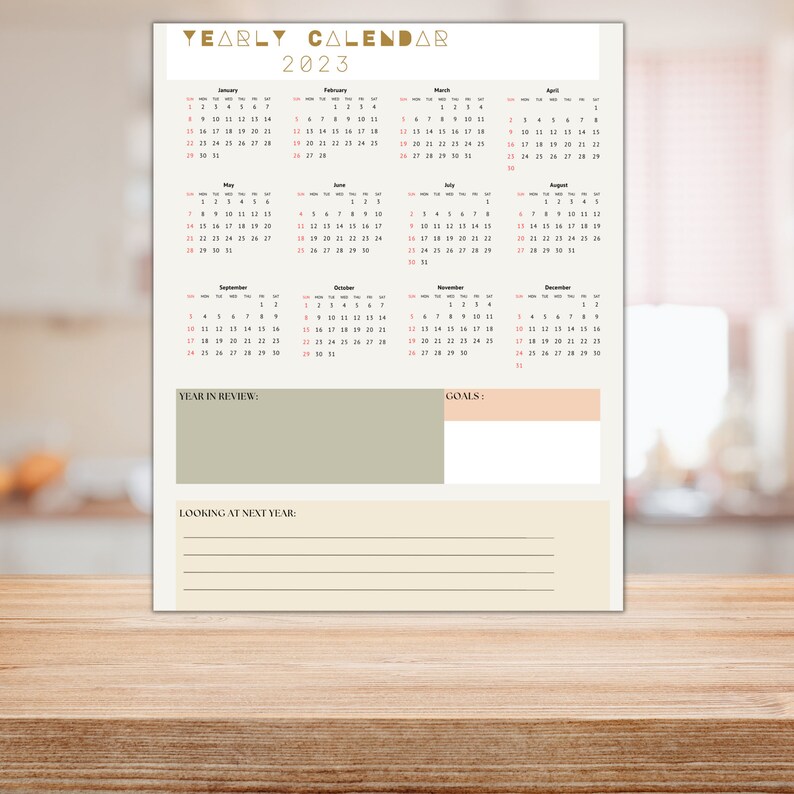 2023 Large Wall Planner, Minimalist Design, Year Planner, 2023 Calendar ...