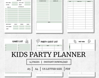 Kids Birthday Party Checklist Printable, Kids Party Planner Printable ...