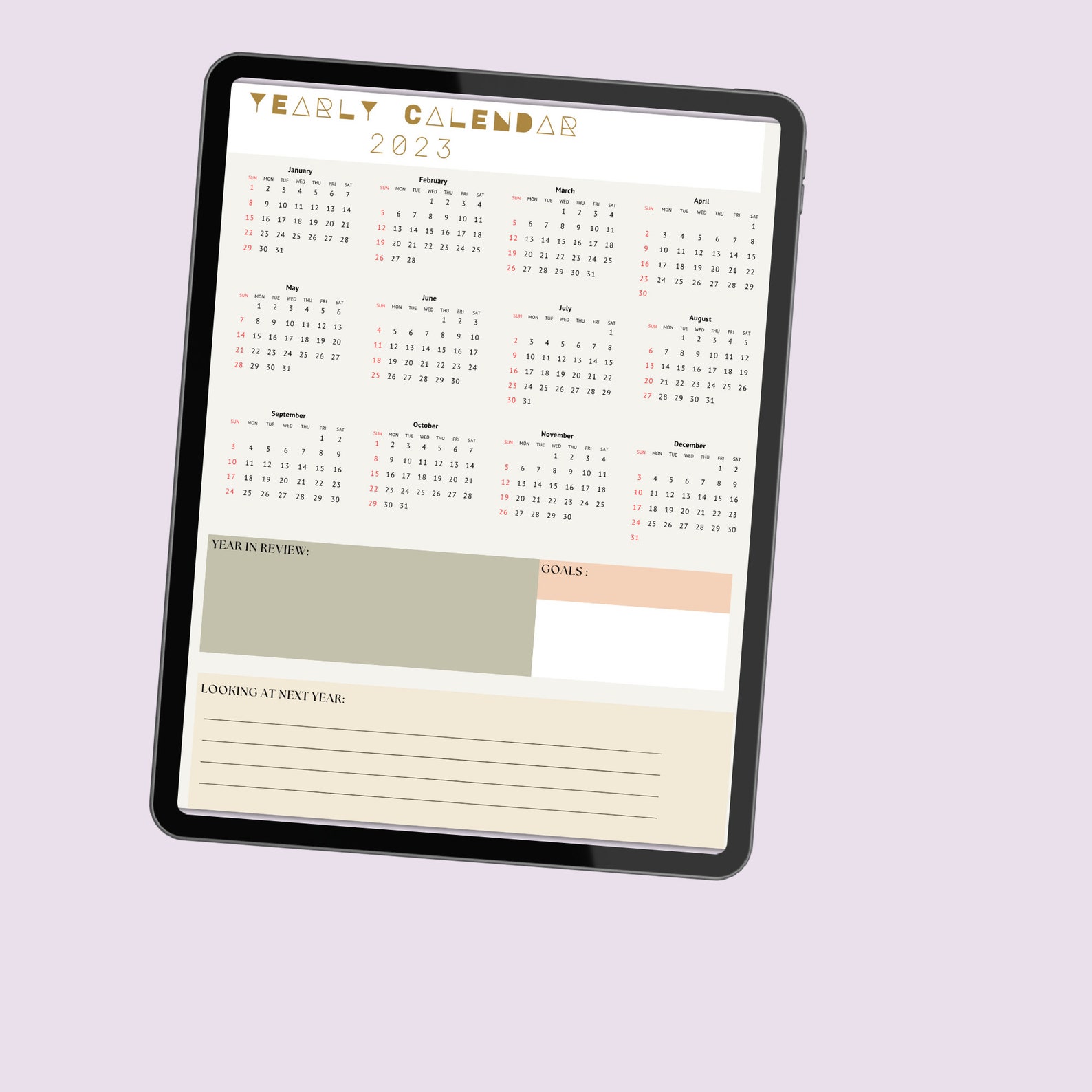 2023 Large Wall Planner, Minimalist Design, Year Planner, 2023 Calendar ...