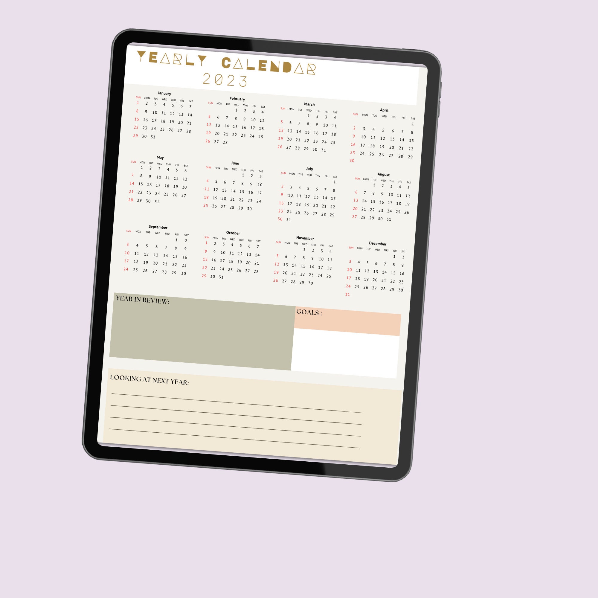 2023 Large Wall Planner, Minimalist Design, Year Planner, 2023 Calendar ...