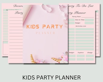 Kids Birthday Party Checklist Printable, Kids Party Planner Printable ...
