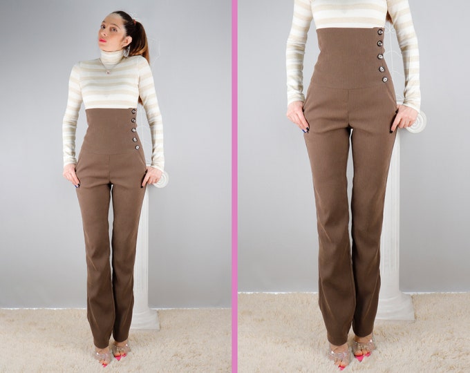 THE CIGGIES Linen Cigarette Pants Custom Fit Tapered Trouser Vintage ...