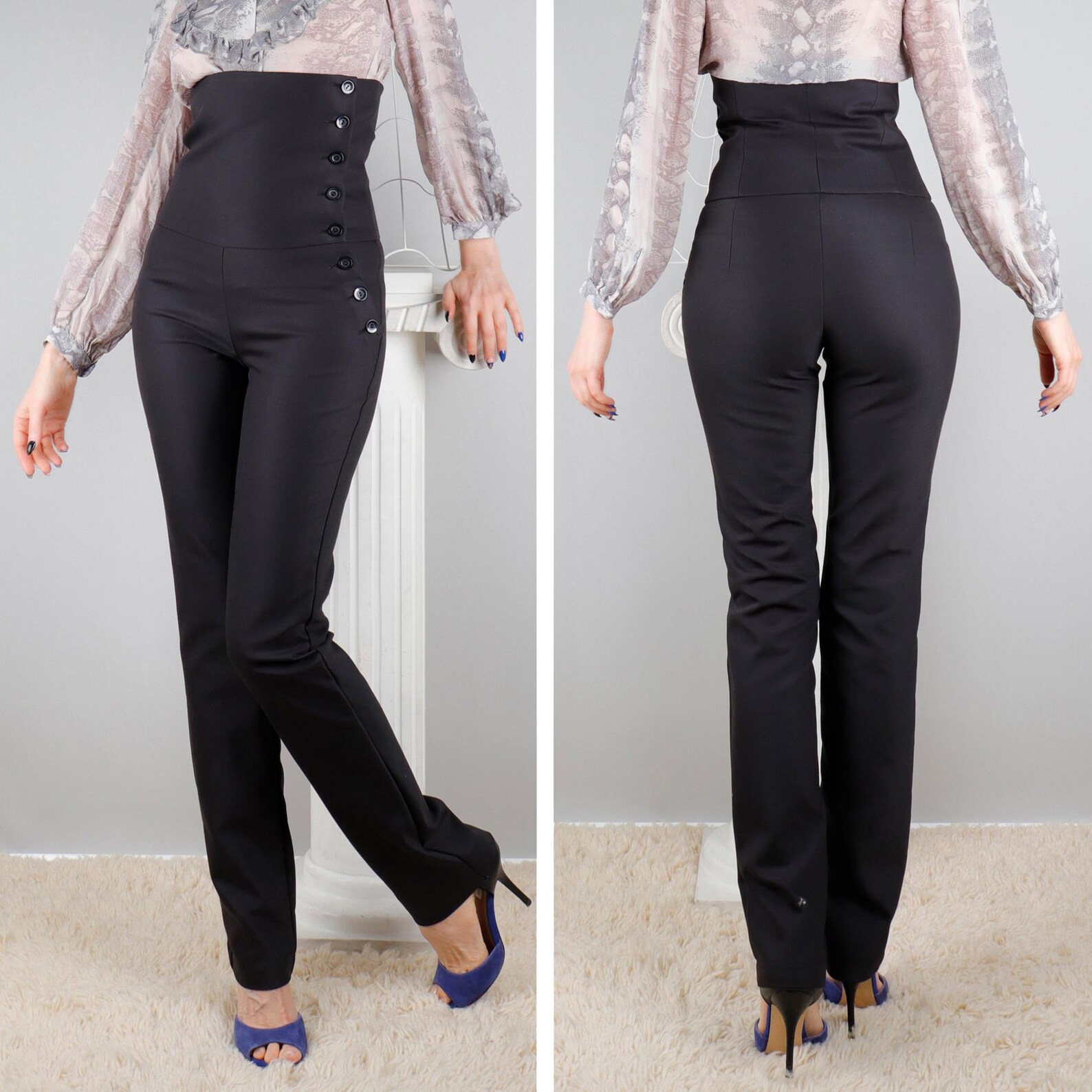 High Waist Trousers, Stretch High Rise Pants, Corset Type Pants Just ...