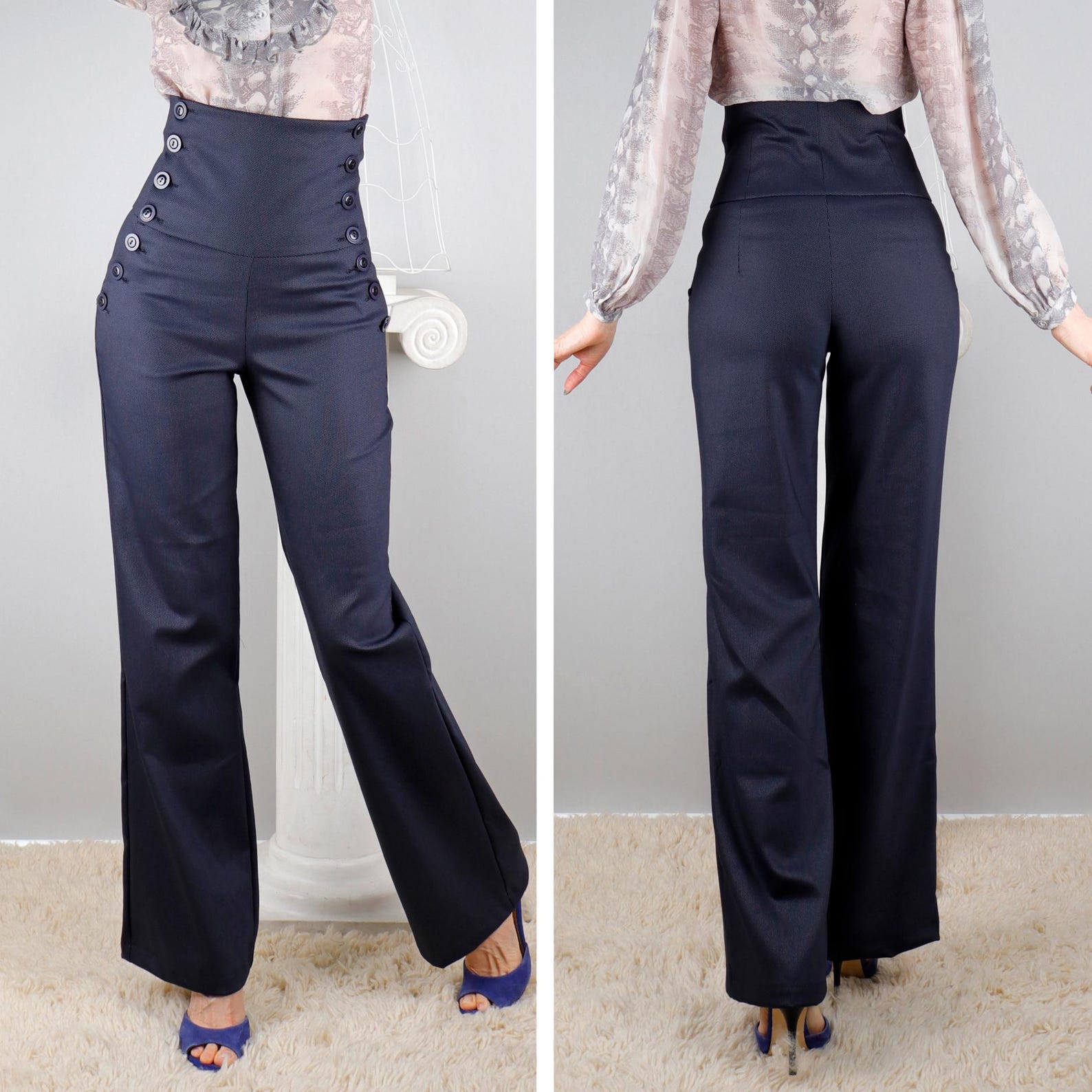 High Waist Stretch Corset Pants Just Under the Bust, Double Side ...