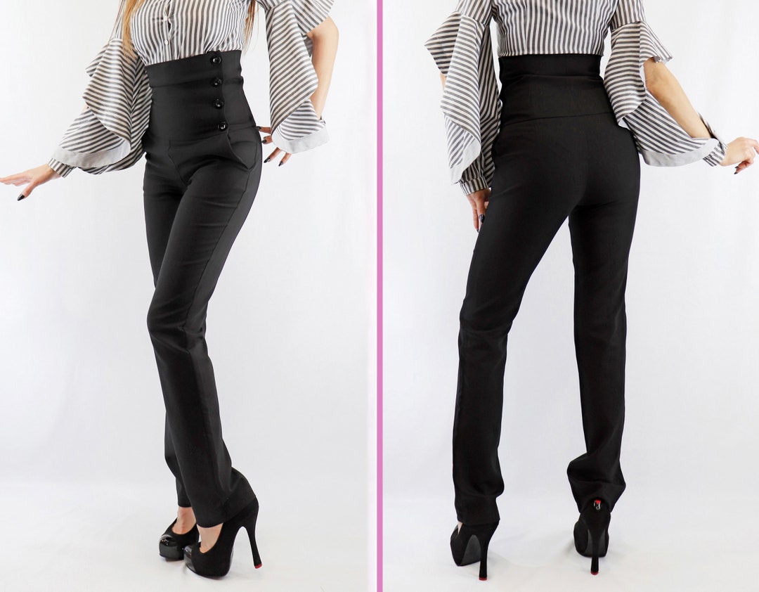 Stretch High Waist Trousers, Corset Type Pants Just Below the Bust ...