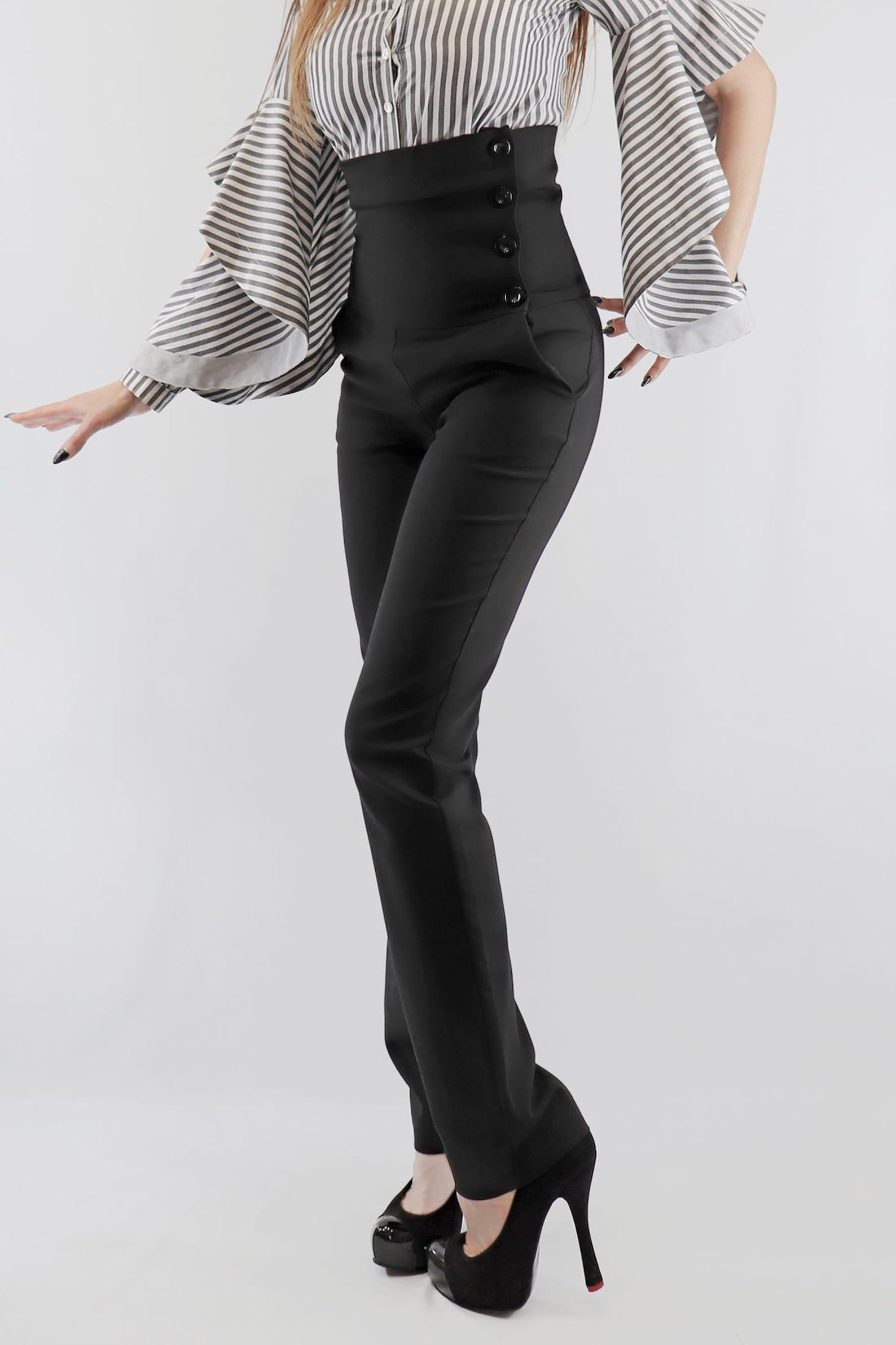 Stretch High Waist Trousers, Corset Type Pants Just Below the Bust ...