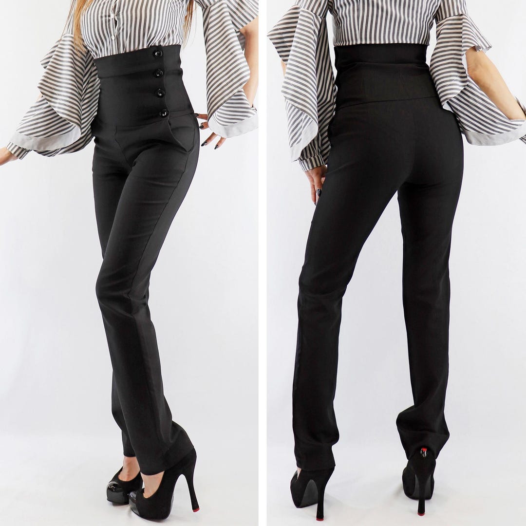 Stretch High Waist Trousers, Corset Type Pants Just Below the Bust ...