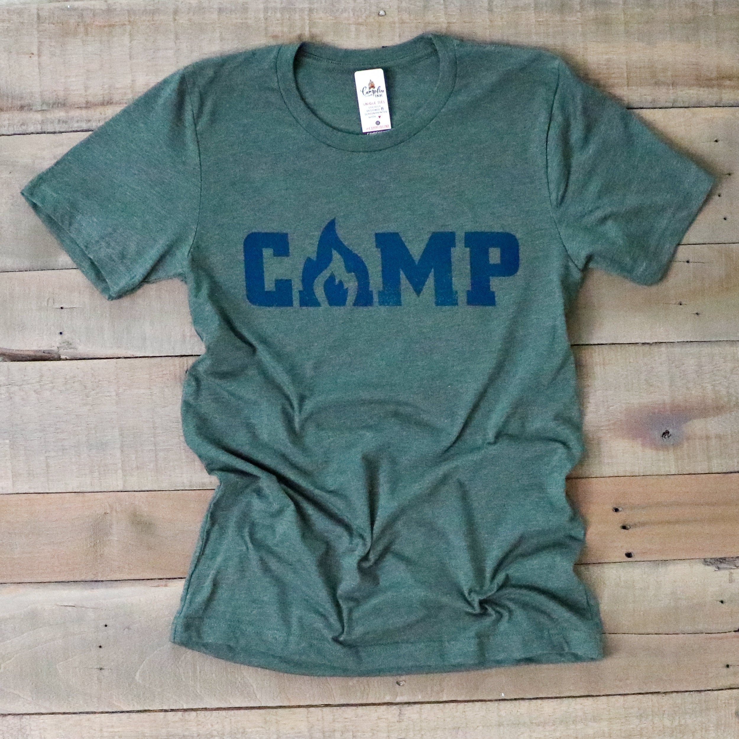 Camp Fire Shirt, Camping Tee, Outdoors Adventure Bonfire T-shirt, Green ...