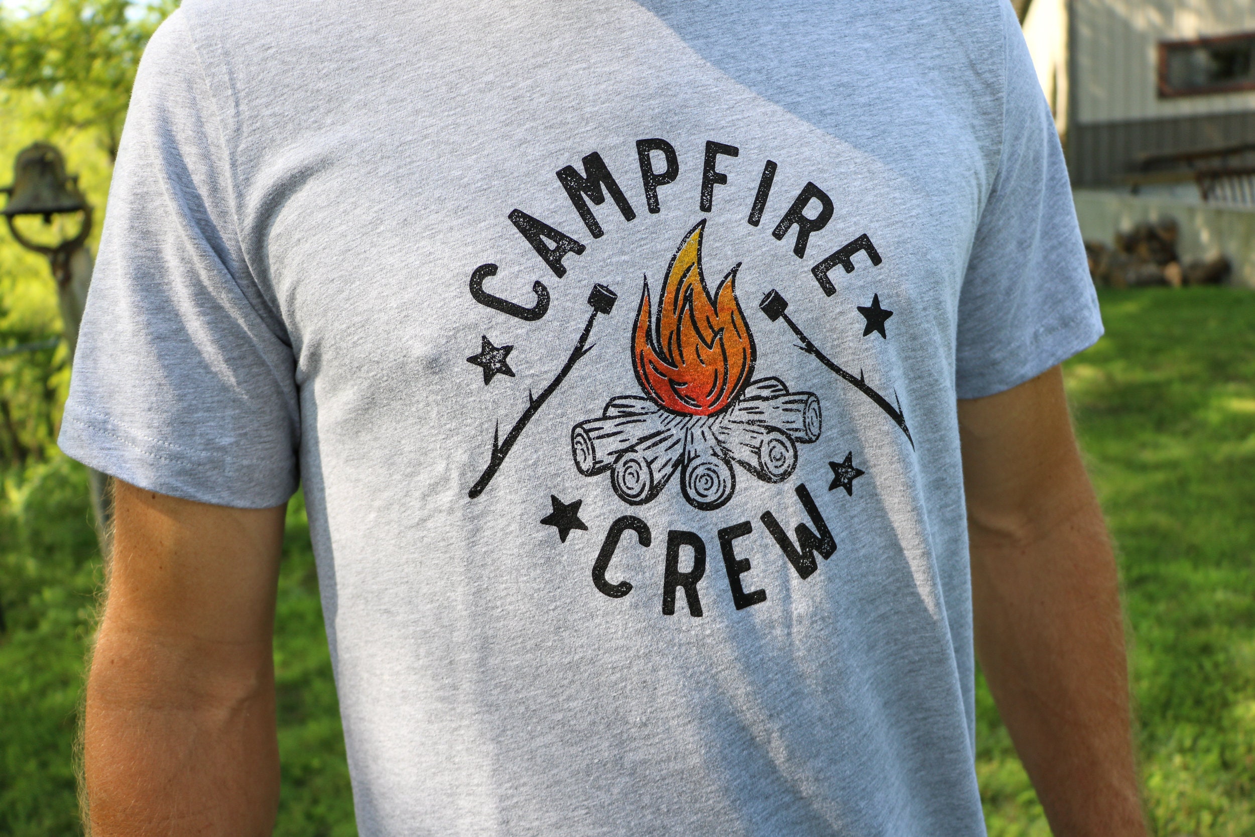Campfire Crew Shirt, Camping Soft Graphic Tee, Firepit Tshirt, Outdoor ...