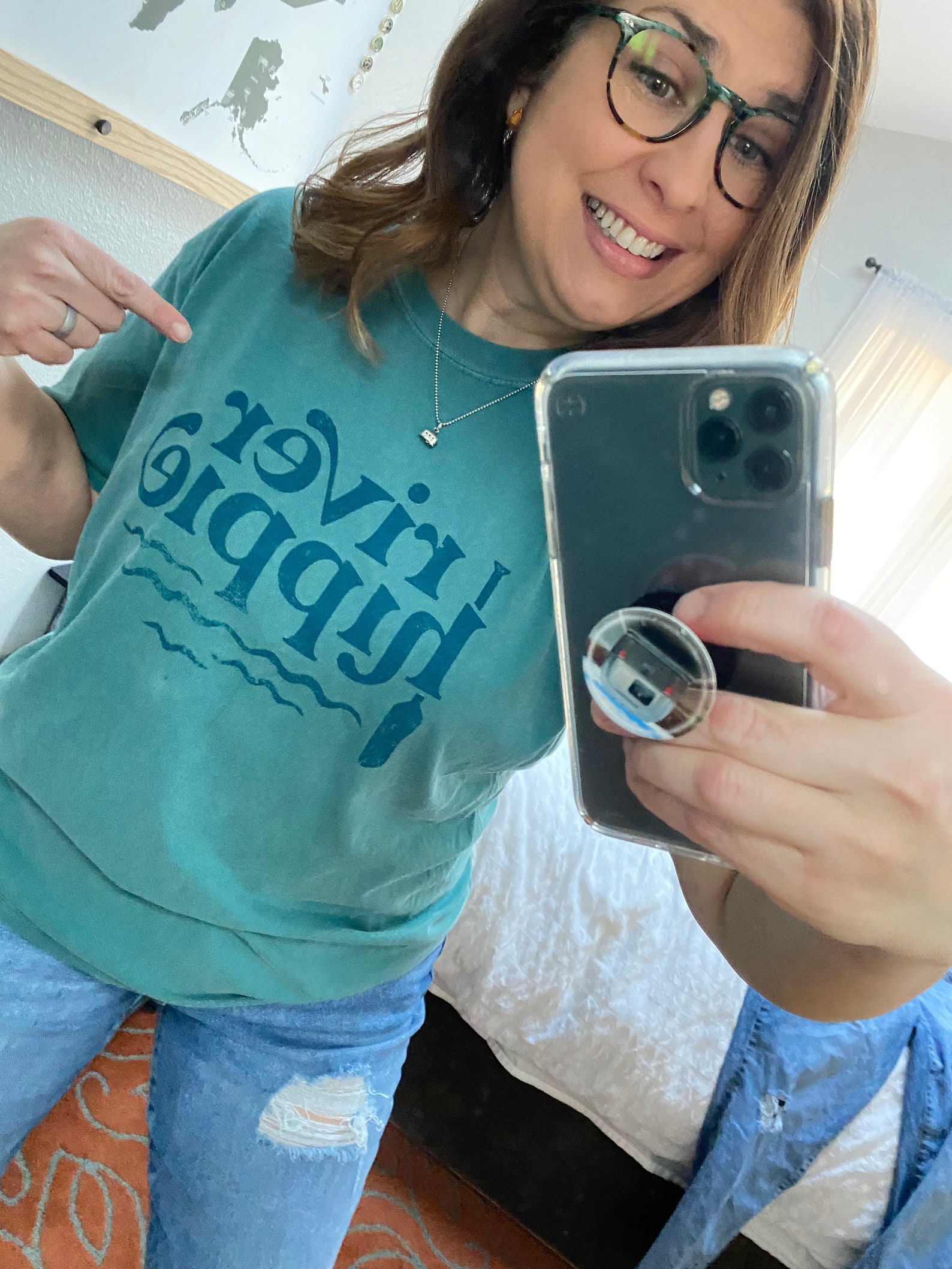 River Hippie Graphic Tee, Comfort Colors Emerald Green T-shirt - Etsy