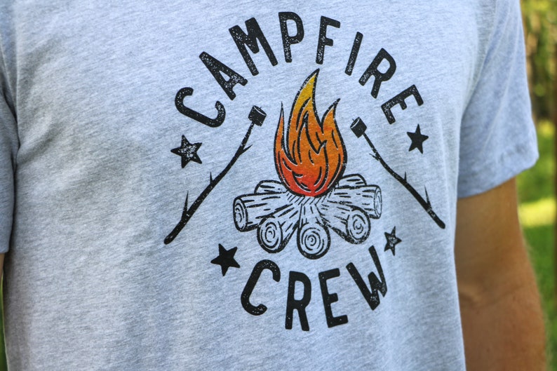 Campfire Crew Shirt Camping Soft Graphic Tee Firepit Tshirt | Etsy