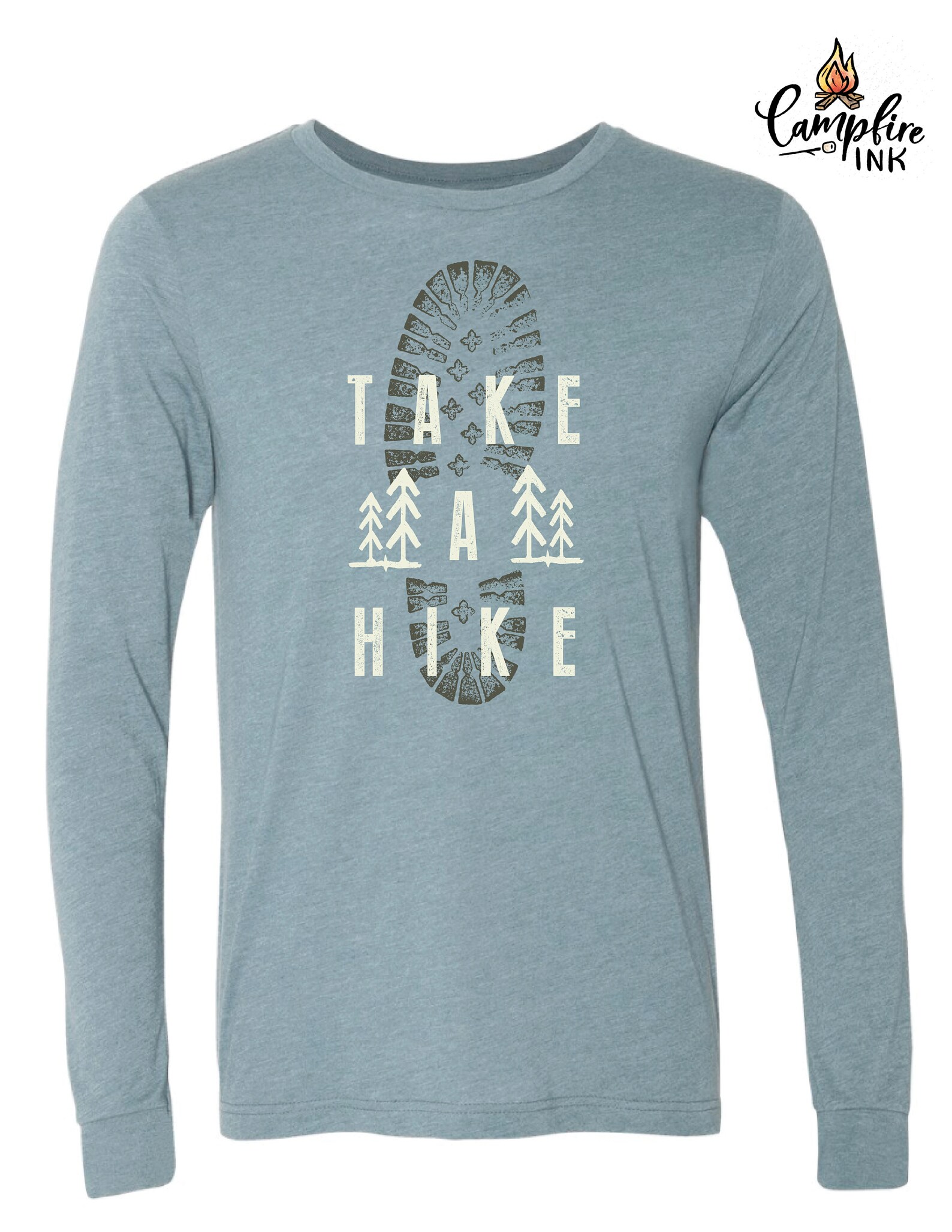 Take a Hike Shirt Soft Blue Graphic Tee Hiking Boot Long - Etsy
