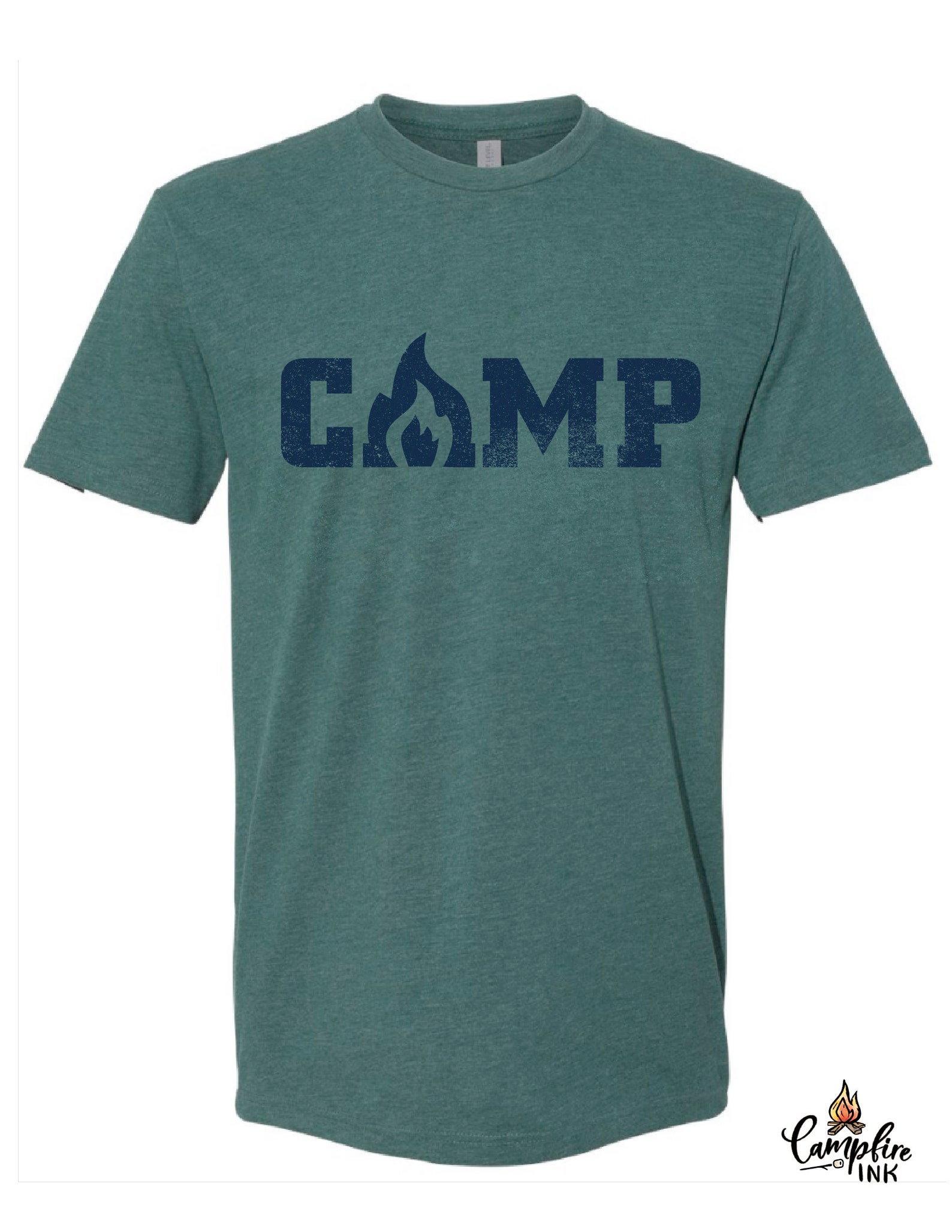 Camp Fire Shirt, Camping Tee, Outdoors Adventure Bonfire T-shirt, Green ...