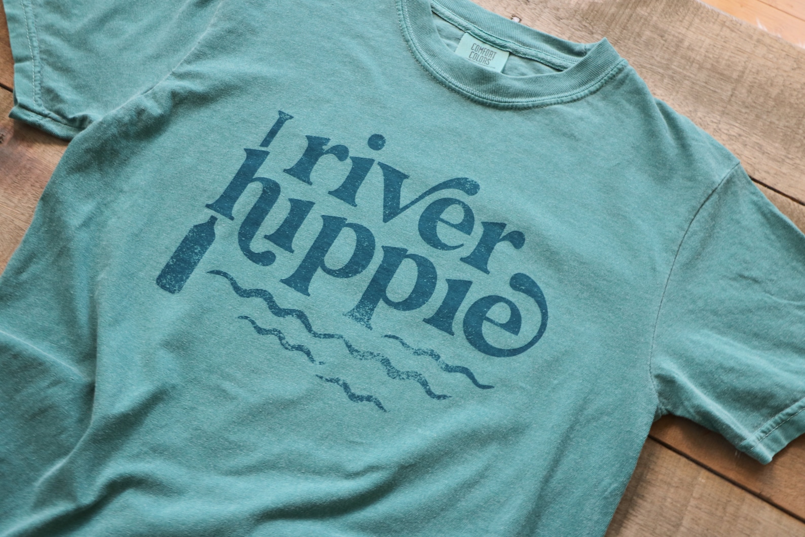 River Hippie Graphic Tee, Comfort Colors Emerald Green T-shirt - Etsy
