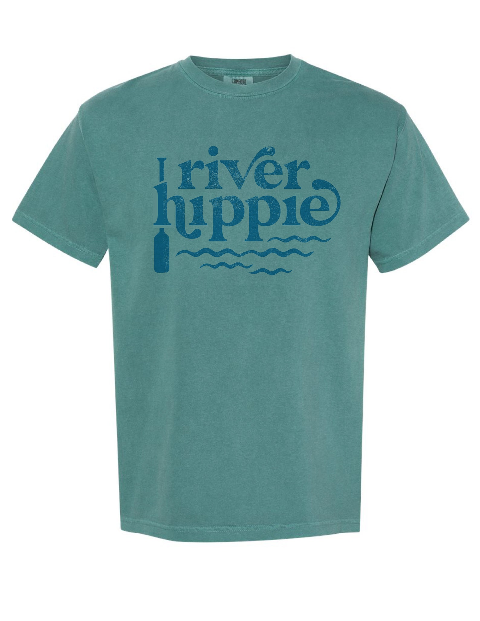 River Hippie Graphic Tee, Comfort Colors Emerald Green T-shirt - Etsy