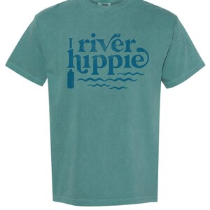 River Hippie Graphic Tee, Comfort Colors Emerald Green T-shirt - Etsy
