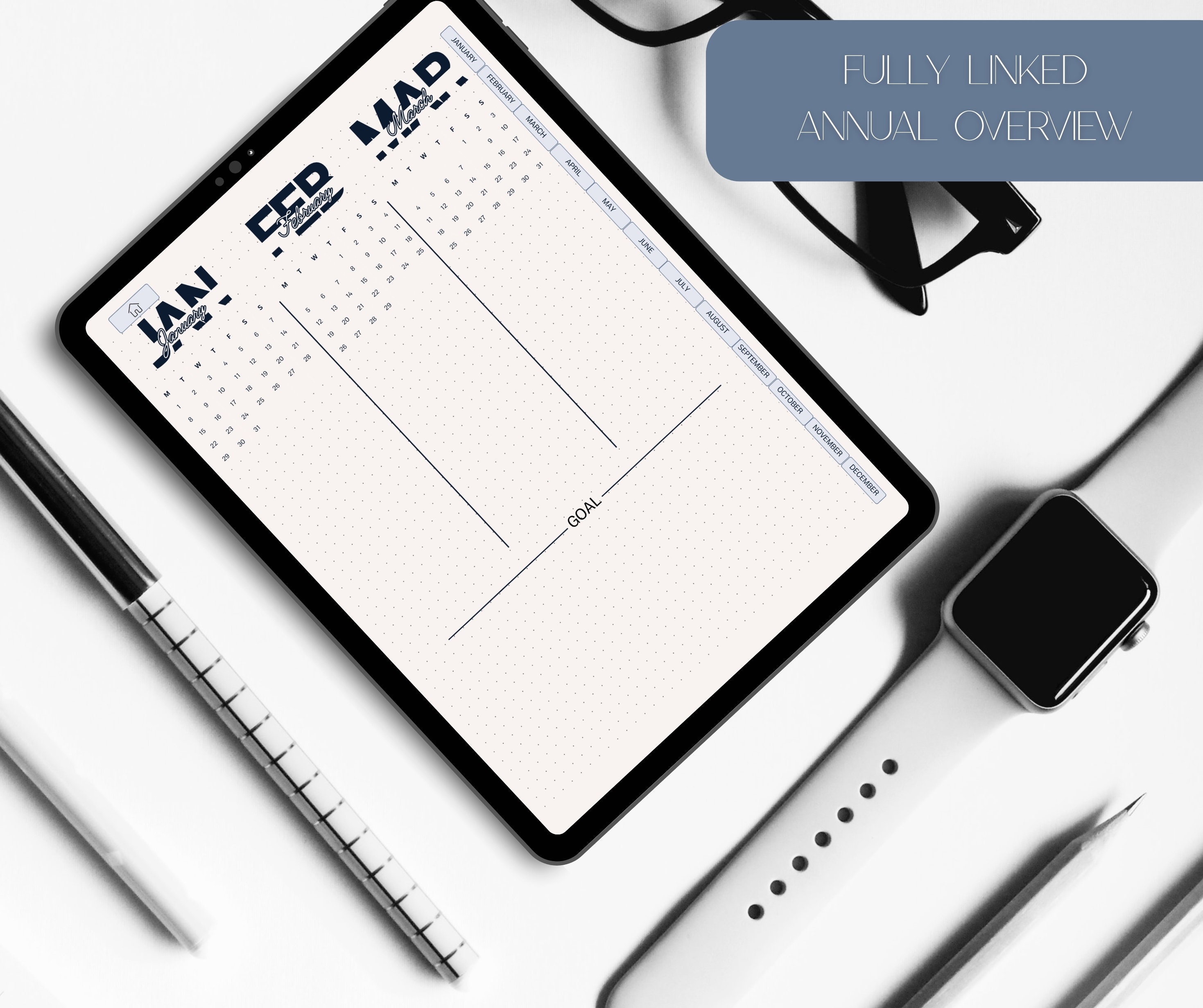 Digital Planner, Goodnotes Planner 2024 PORTRAIT Digital Planner, Daily ...