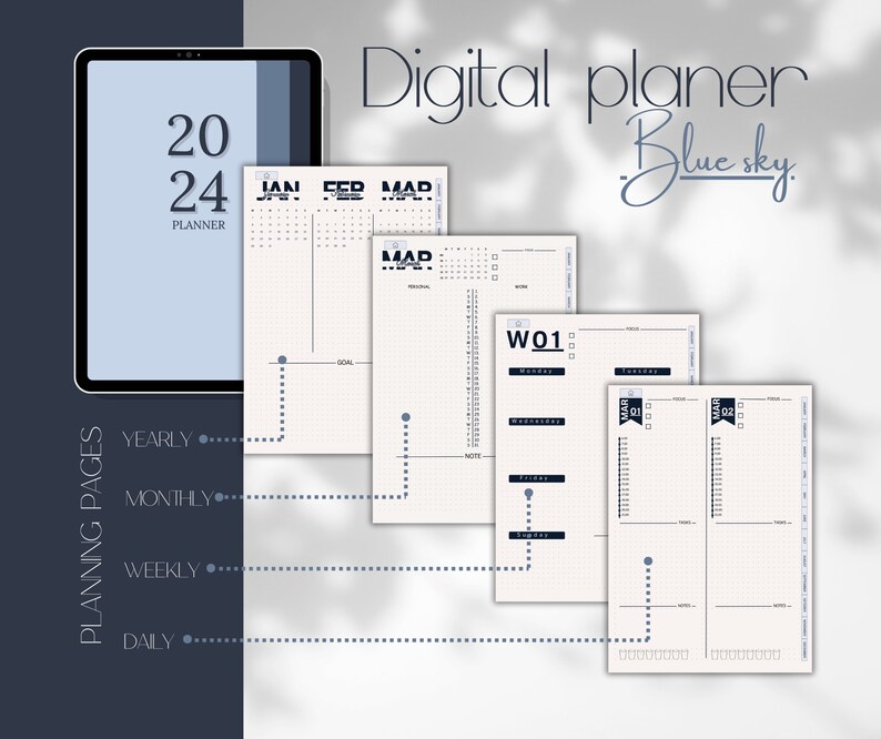 Digital Planner, Goodnotes Planner 2024 PORTRAIT Digital Planner, Daily ...