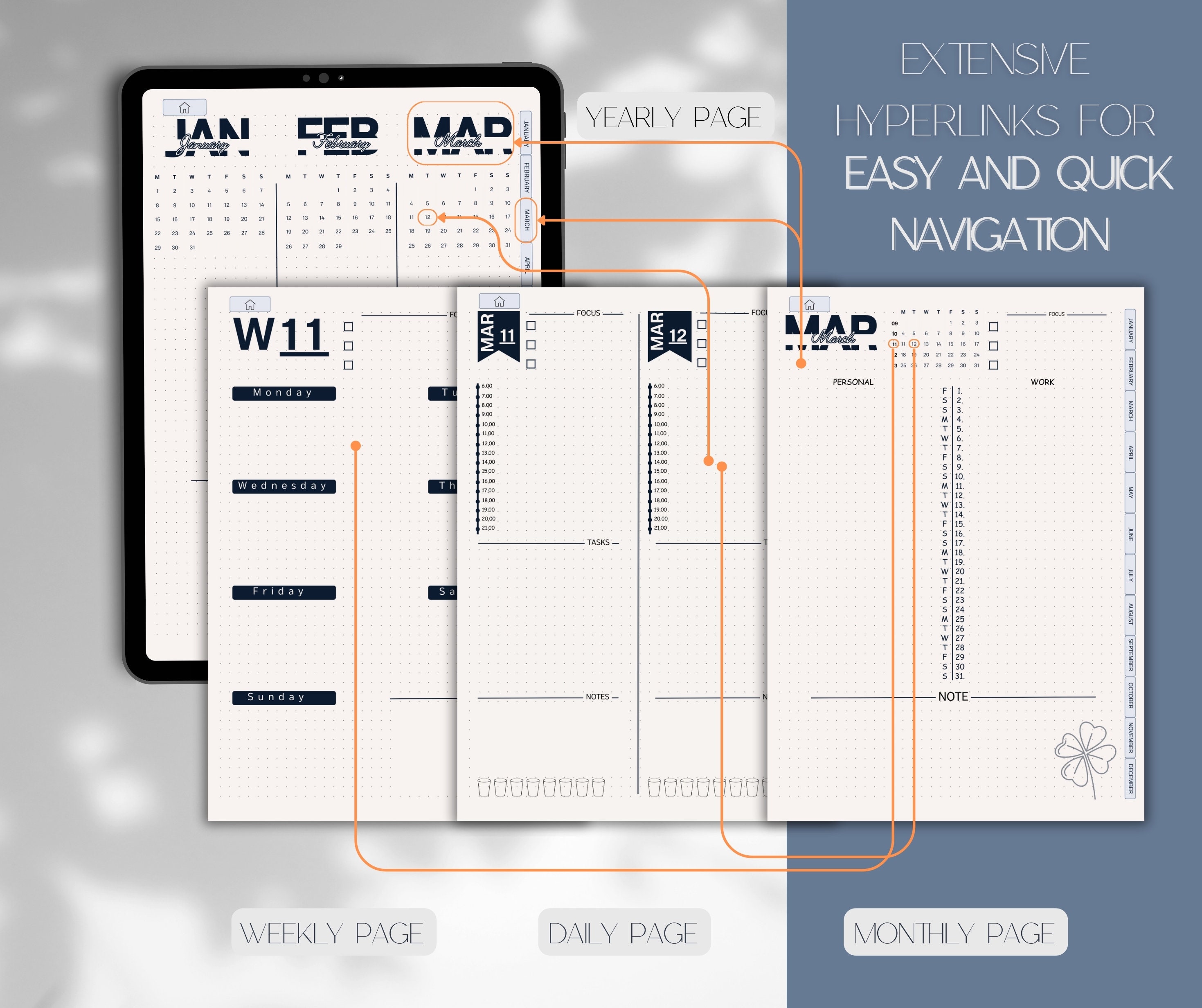 Digital Planner, Goodnotes Planner 2024 PORTRAIT Digital Planner, Daily ...