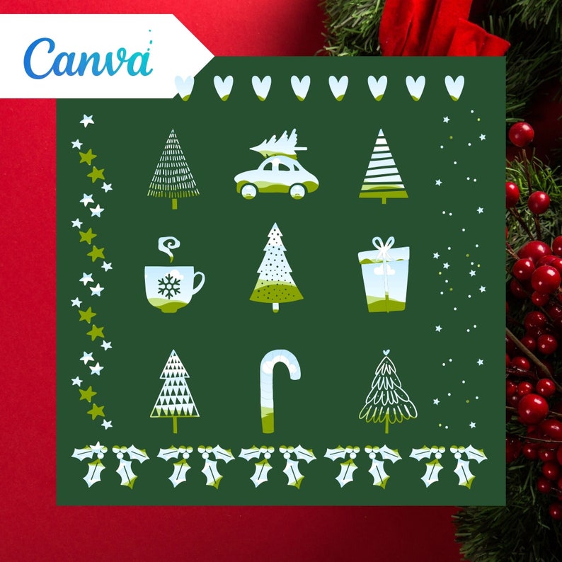 Canva Frames Bundle ,christmas CANVA Frame Bundle, Editable Template ...