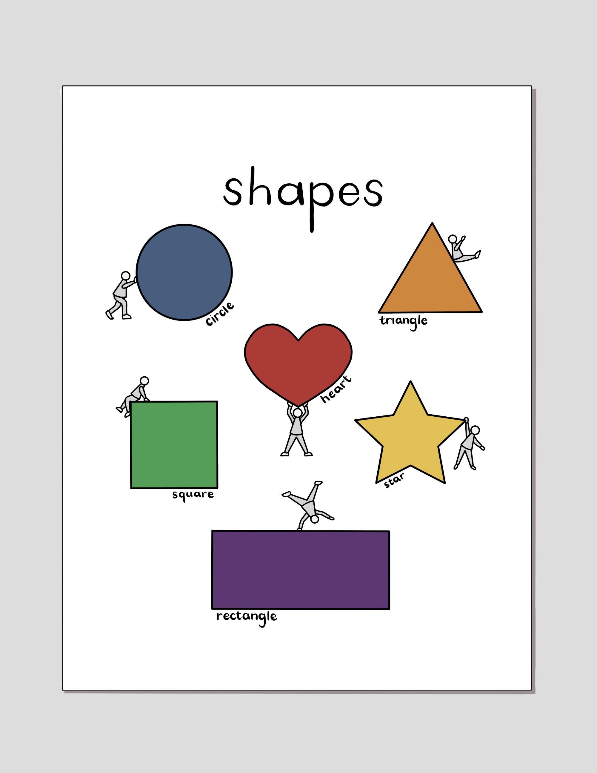 Basic Shapes Chart PRINTABLE Matching Colouring Sheet - Etsy Canada