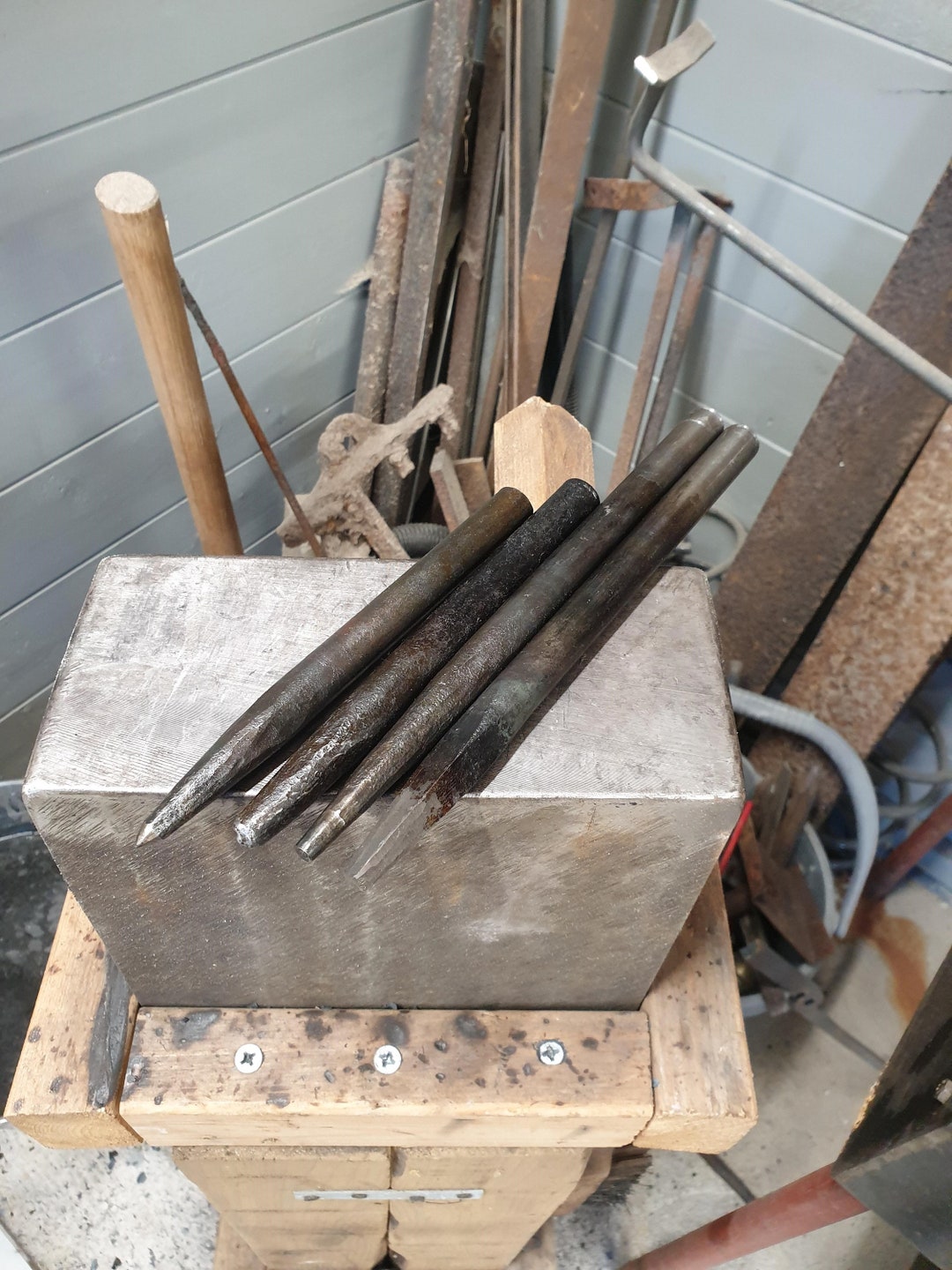 Blacksmith's 4x Punch Set (EN 19, Hand Forged, Heat Treated) - Etsy