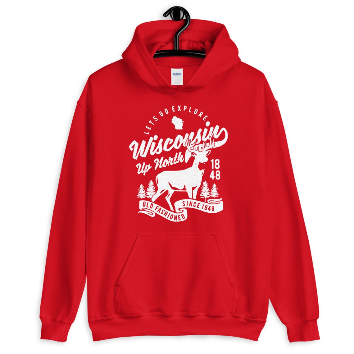 Wisconsin Hoodie Vintage Wisconsin Sweatshirt Wisconsin Old - Etsy