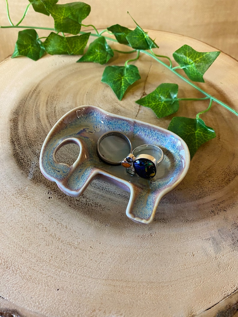 Ceramic Trinket Dish - Elephant / Hand-crafted Glazed Ceramic / Fair ...