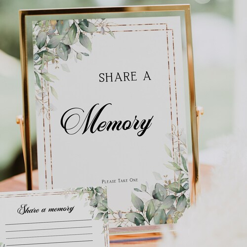 Funeral Share a Memory Card Template Funeral Memorial - Etsy