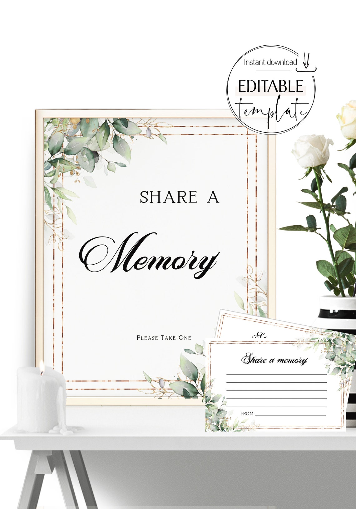 Share a Memory Cards & Sign Share a Memory Funeral Card | Etsy