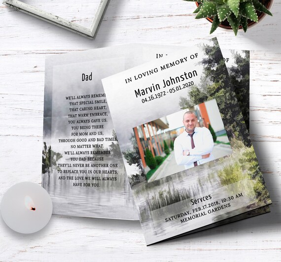 Celebration of Life For Men Order of Service Program | Etsy