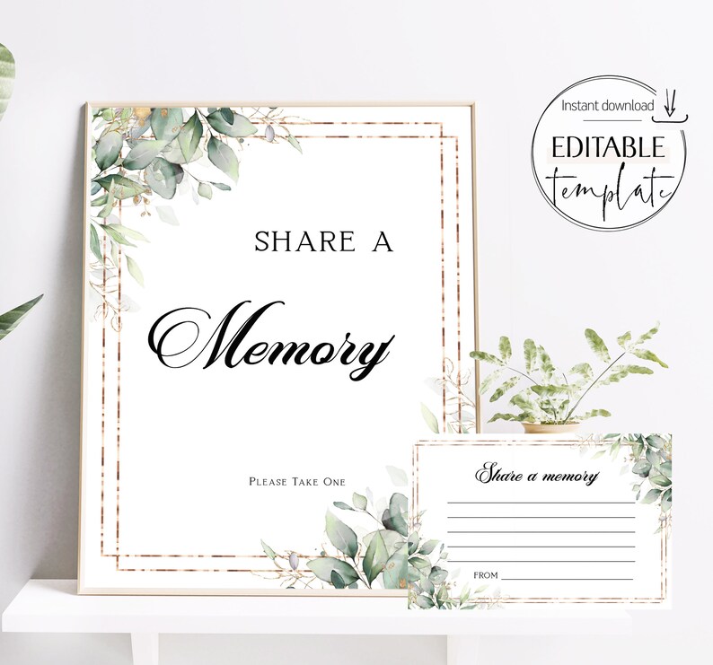Share a Memory Cards & Sign Share a Memory Funeral Card - Etsy