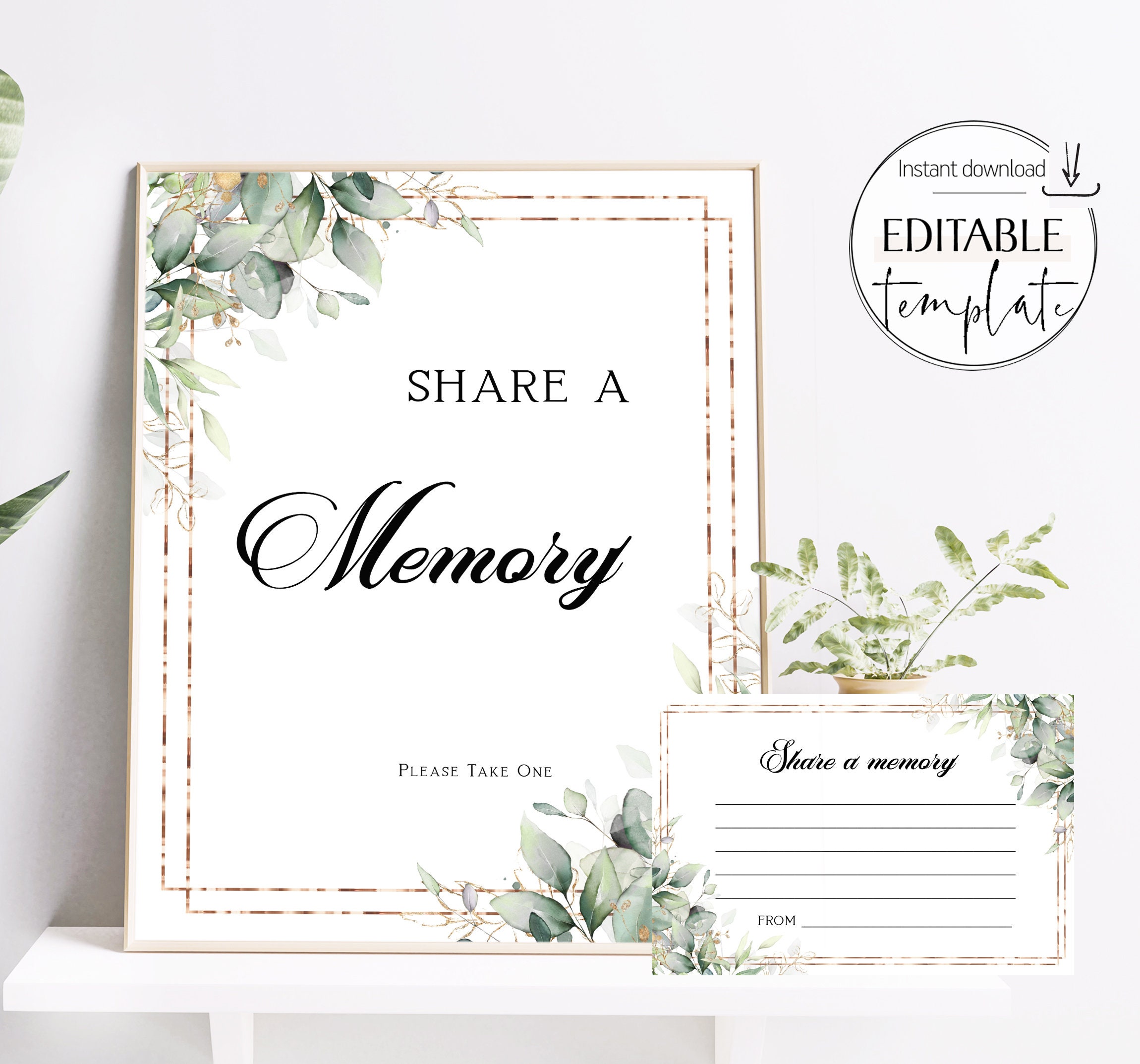 Share a Memory Cards & Sign Share a Memory Funeral Card - Etsy