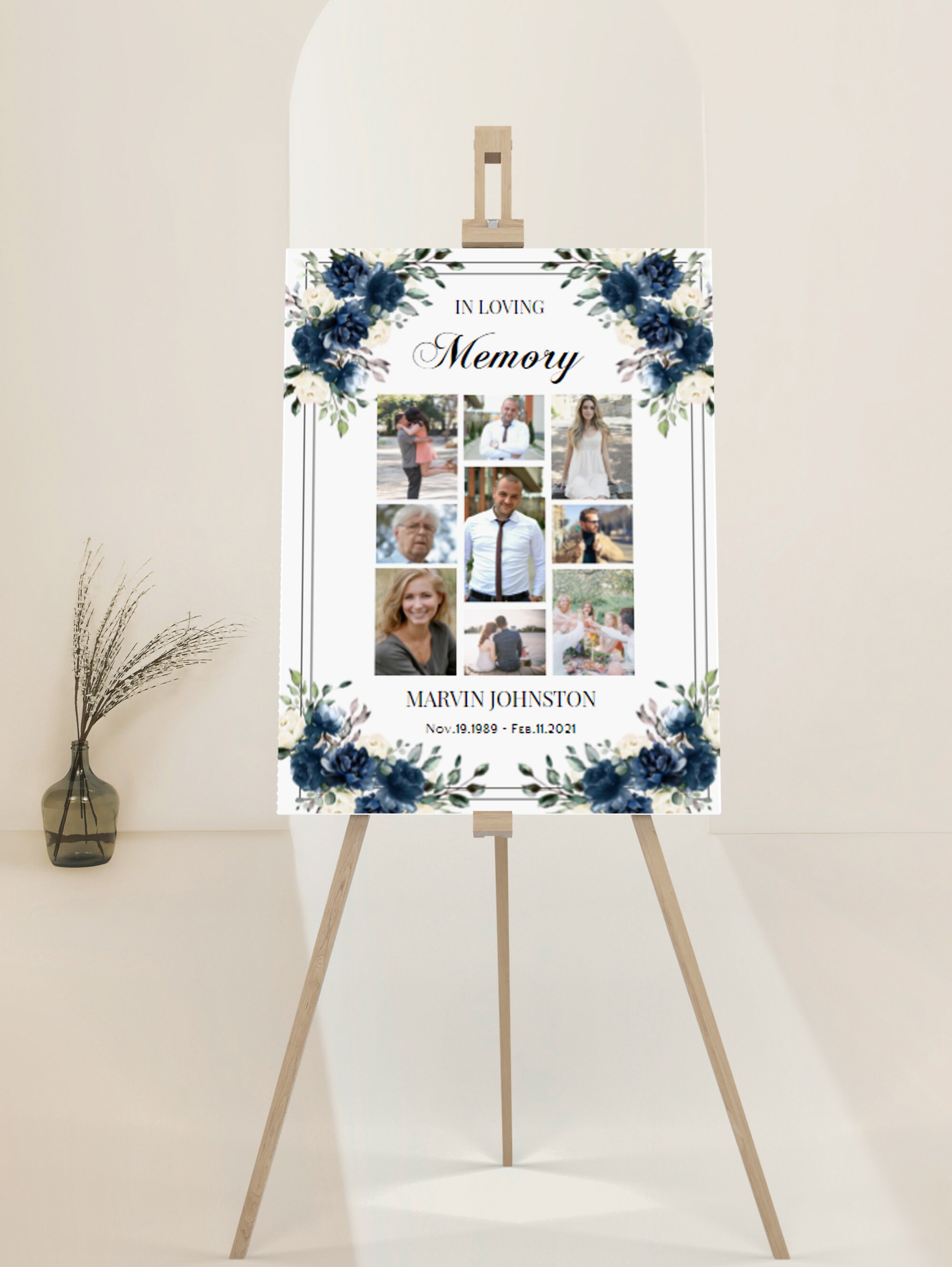 Funeral Poster Photo Display Set of 3 Celebration of Life - Etsy