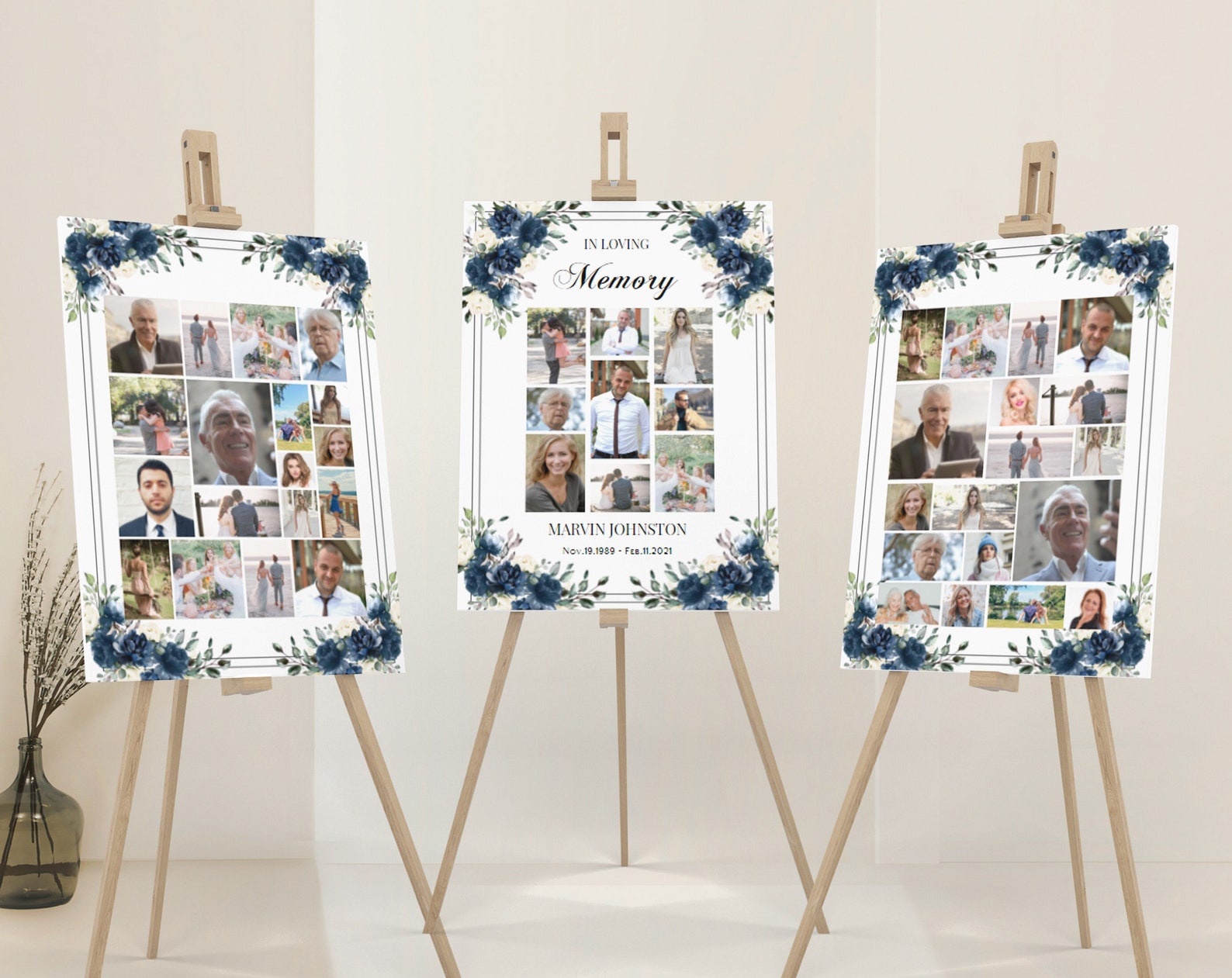 Funeral Poster Photo Display Set of 3 Celebration of Life - Etsy