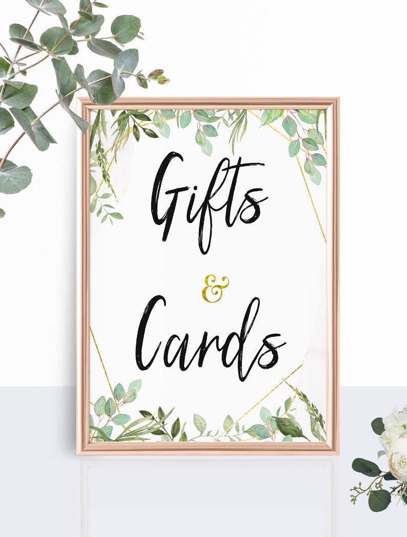 Cards and Gifts Sign Bridal Shower Sign Printable Wedding | Etsy