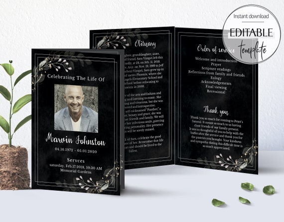 Classic Black Funeral Program Black Funerals Services | Etsy
