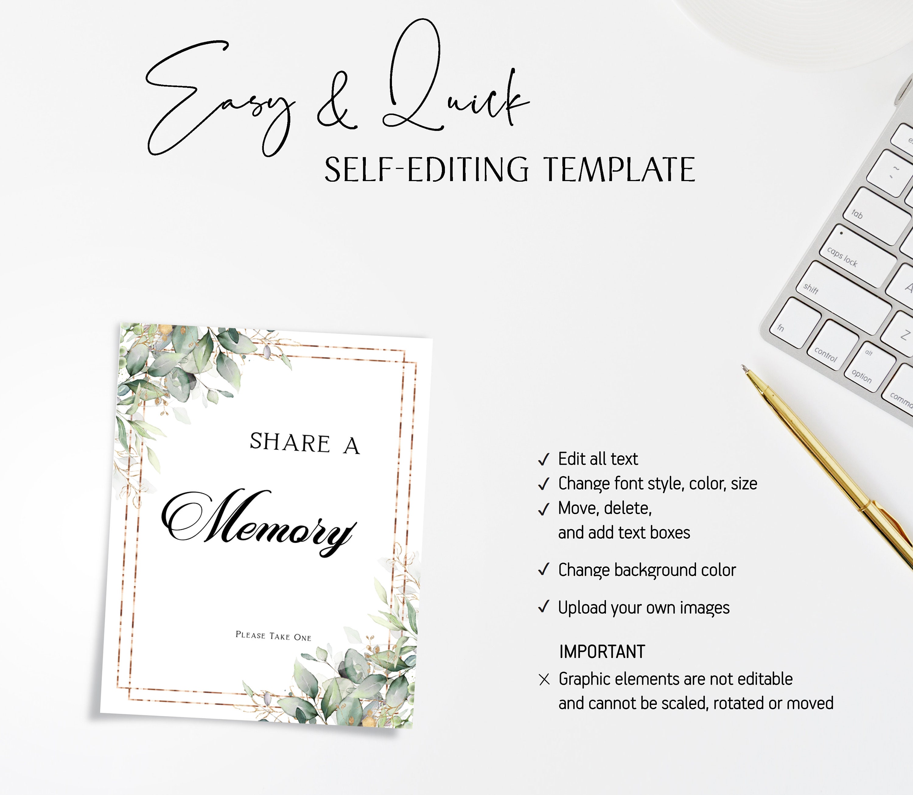 Share a Memory Cards & Sign Share a Memory Funeral Card - Etsy