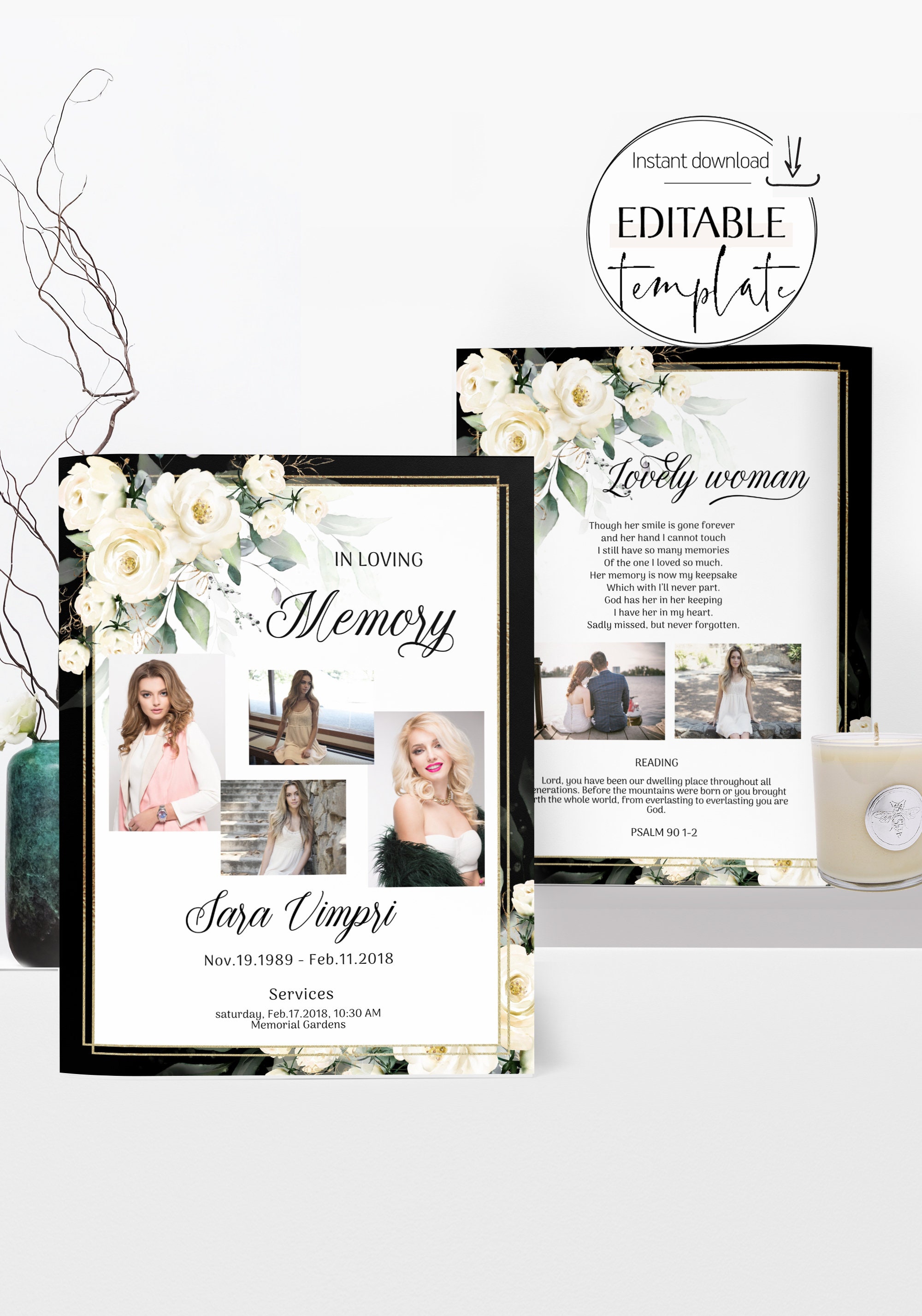 11X17 Funeral Program Template 11X17 Funeral Program Template