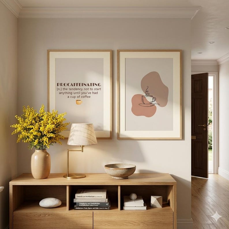 Procaffeinating Definition Print – Minimalist Coffee Bar Typography ...