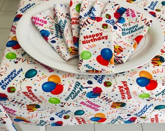 Fabric Birthday Tablecloth | Etsy