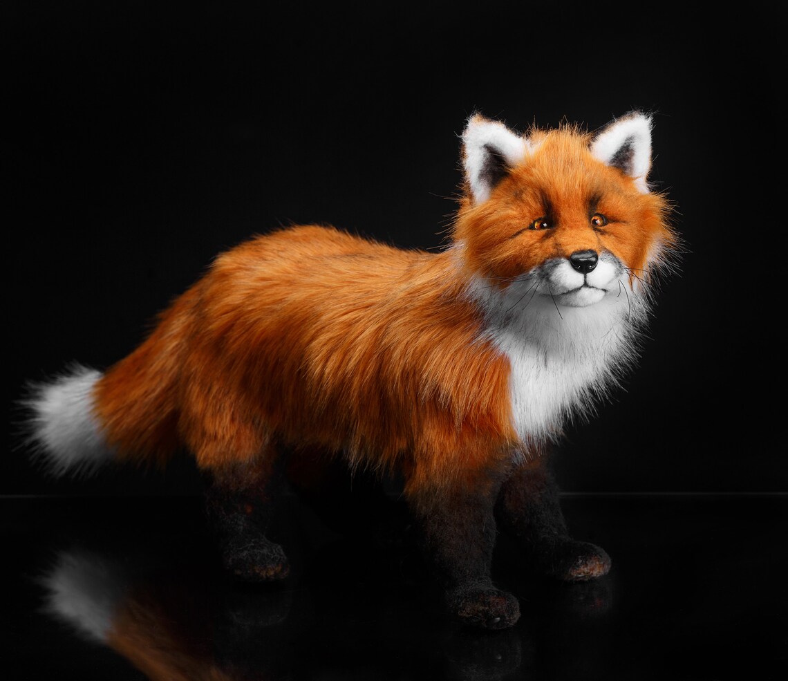 Realistic stuffed fox made to order movable toy Art doll | Etsy