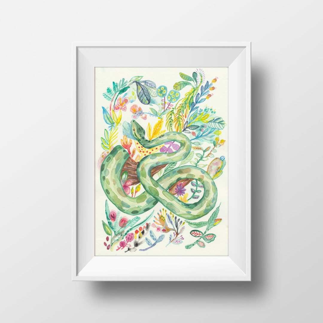 A for Anaconda - Painting - Watercolor - Peinture Aquarelle - Art ...