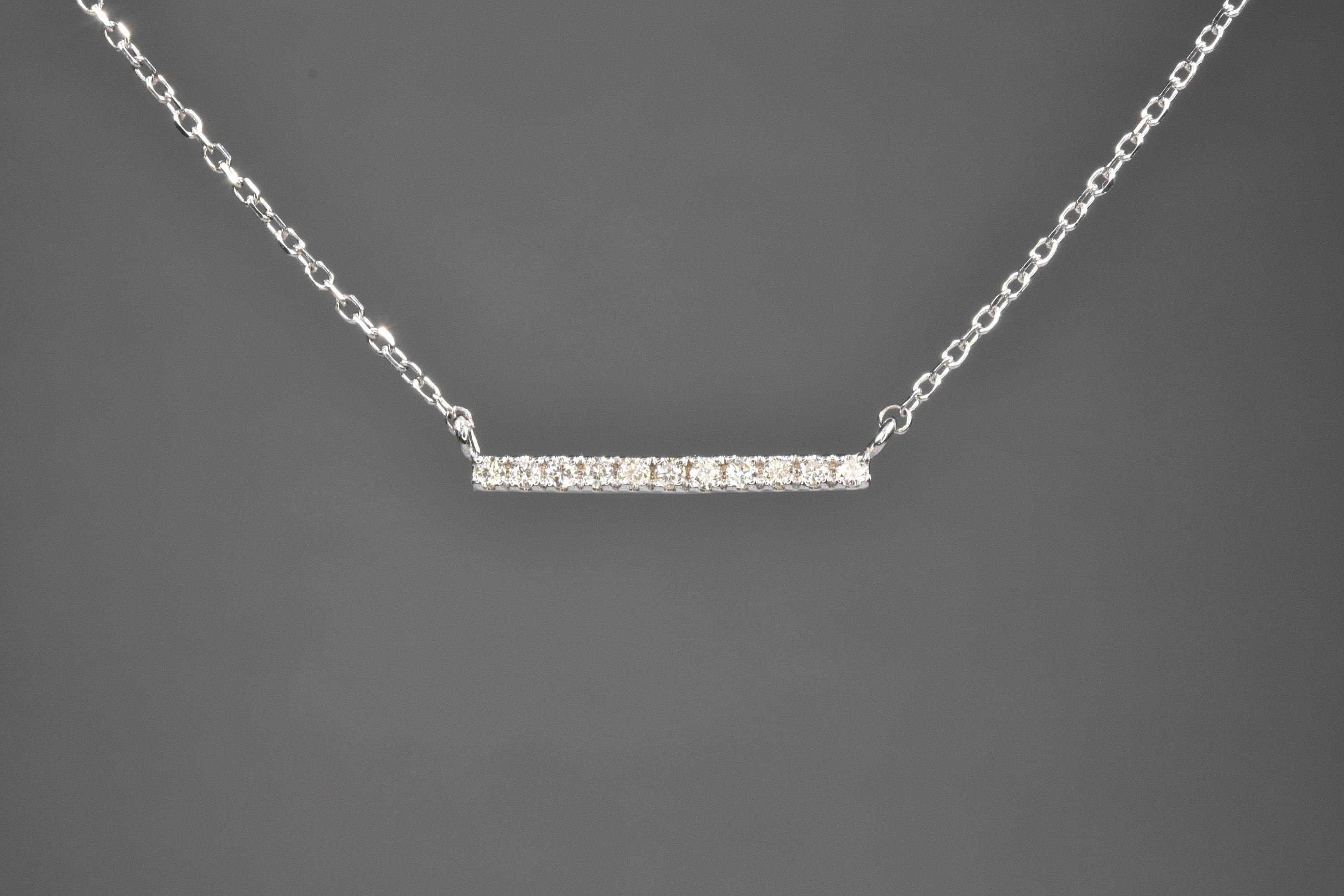 Micro Pave Diamond Necklace | Minimalist Necklace | Anniversary Gift ...