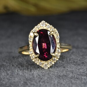 RHODOLITE GARNET Ring in 14k Solid Gold, Garnet Gold Ring, Jewelry Gift ...