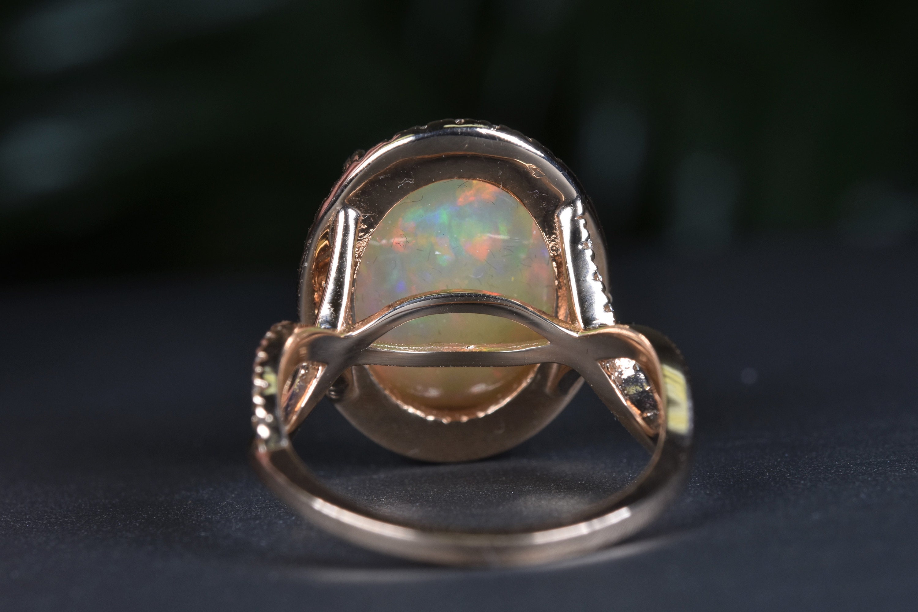 Extremely Rare Large Fire OPAL DIAMOND RING in 14kt Solid Gold, Opal ...