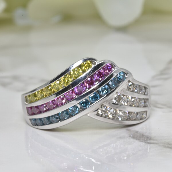 Colored Diamond Ring - Etsy