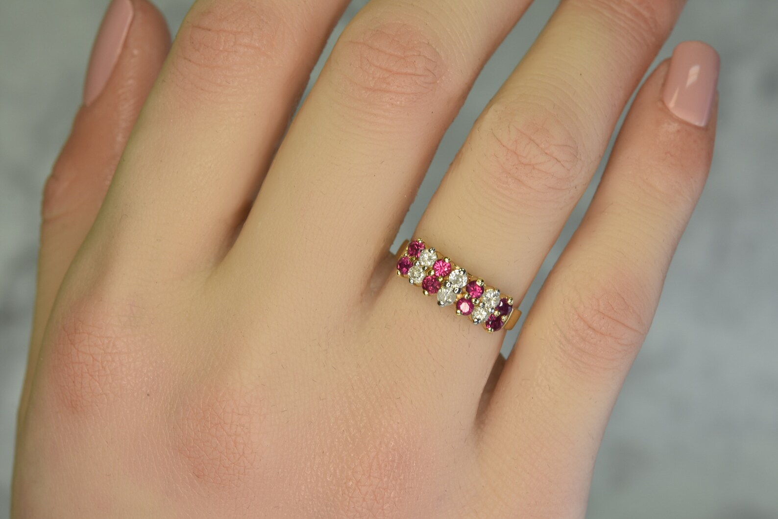 Natural Ruby and Diamond Ring in 14k Gold | Solid 14k Gold | Fine ...